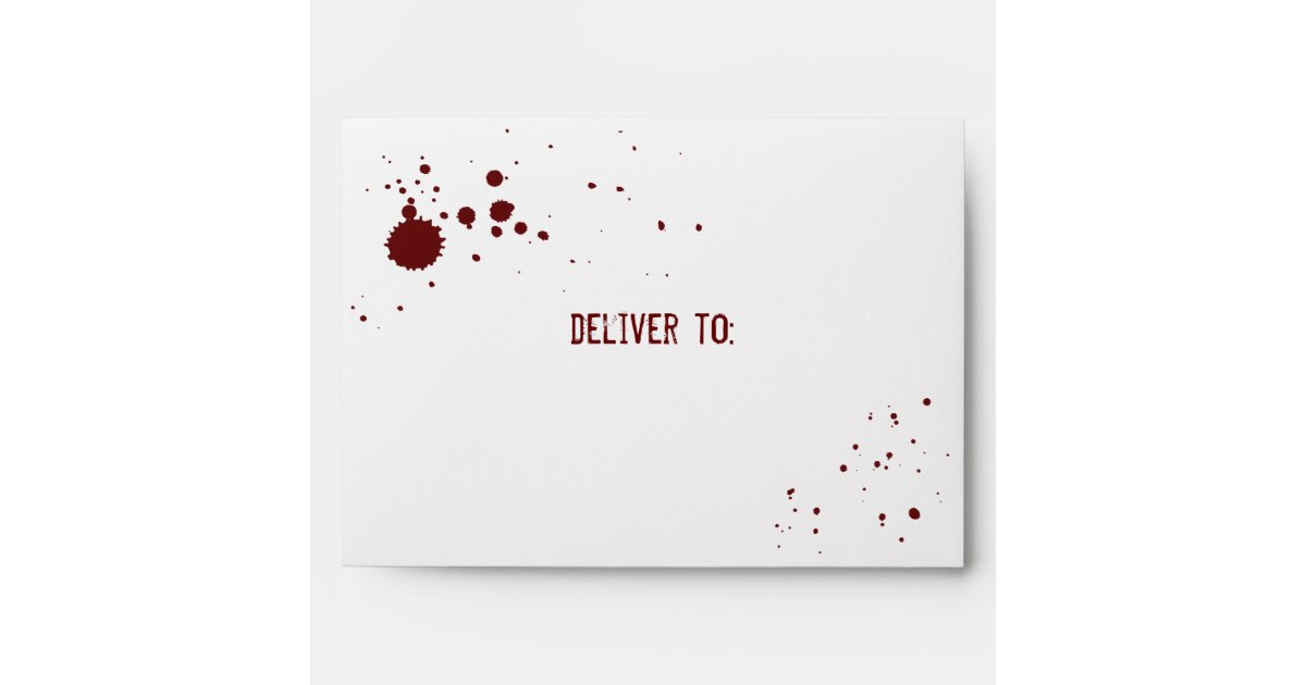 Blood Splatter Scary Halloween Envelope | Zazzle