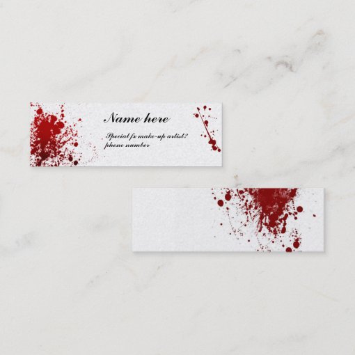 blood splatter sheen business card | Zazzle