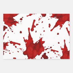 Blood Splatter Wrapping Paper Sheets | Zazzle