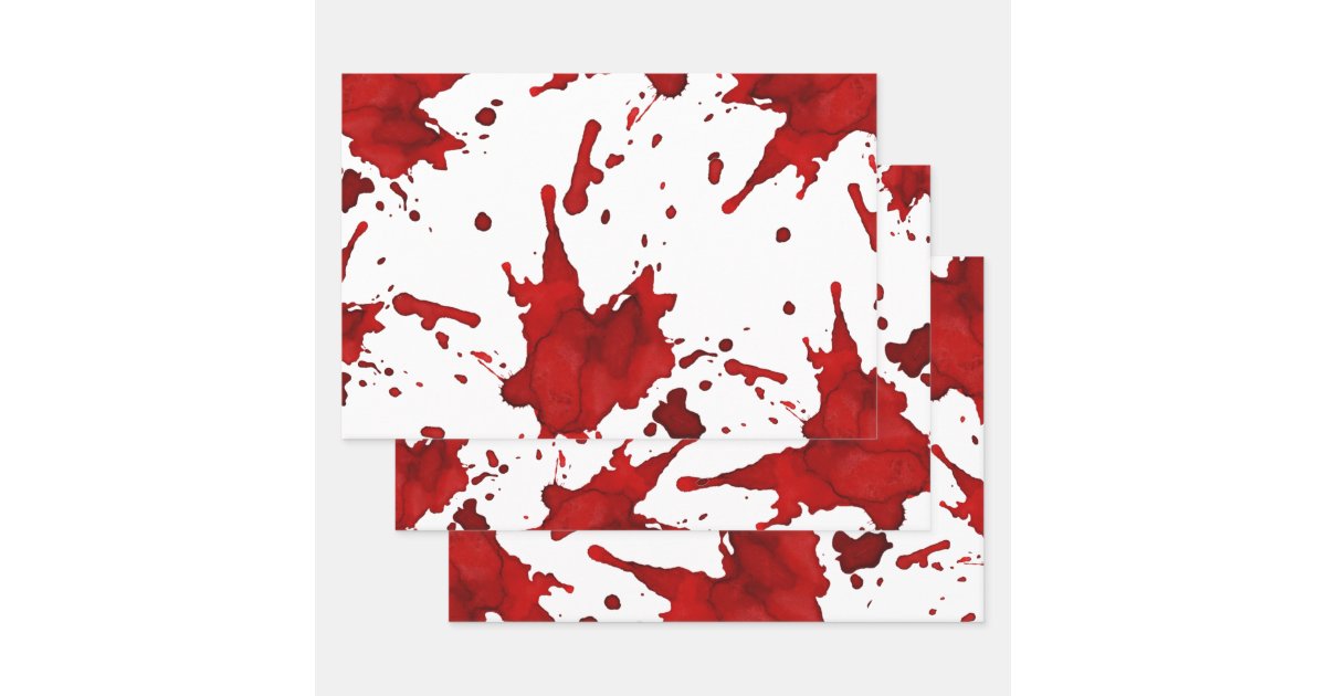 Blood Splatter Wrapping Paper Sheets | Zazzle