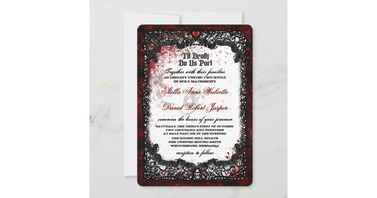 Blood Splattered Wedding "Together With" Invitation | Zazzle