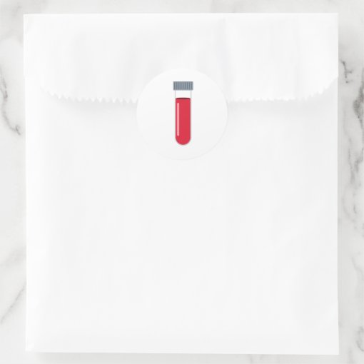 Blood Test Tube Classic Round Sticker | Zazzle