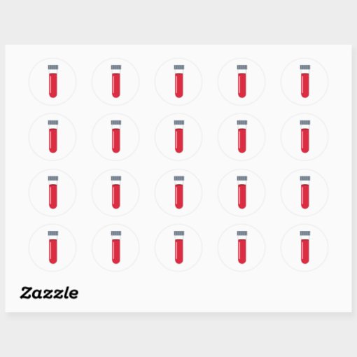 Blood Test Tube Classic Round Sticker | Zazzle