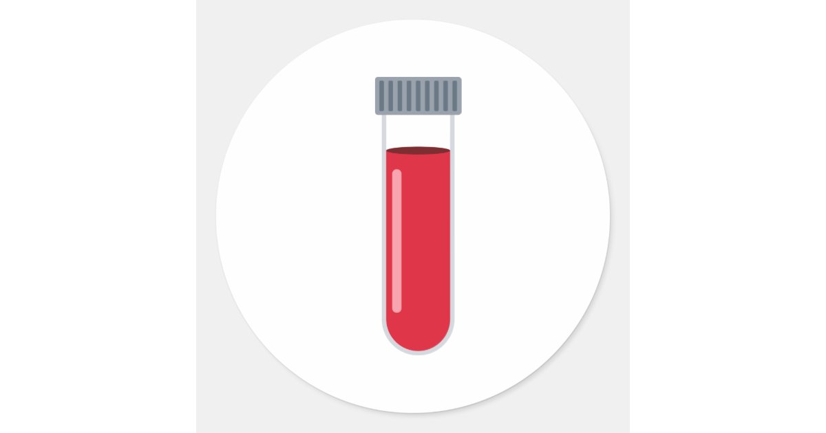 Blood Test Tube Classic Round Sticker | Zazzle