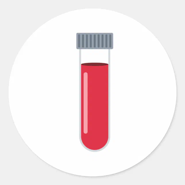 Blood Test Tube Classic Round Sticker | Zazzle