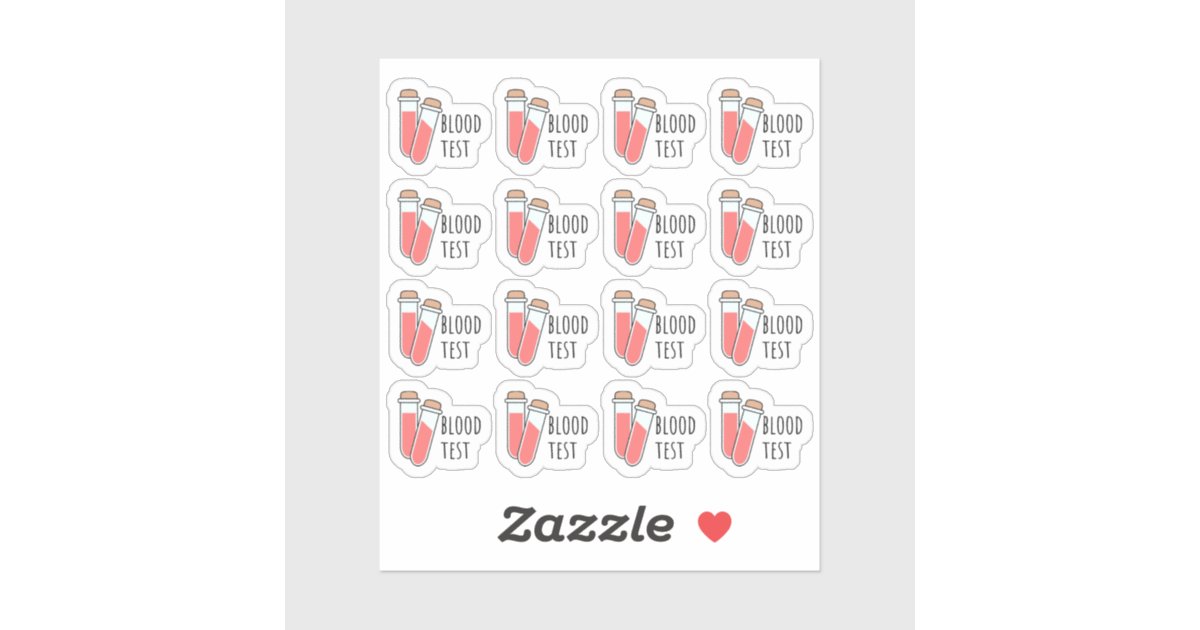 Blood Test Work Health Tracker Reminder Planner Sticker | Zazzle