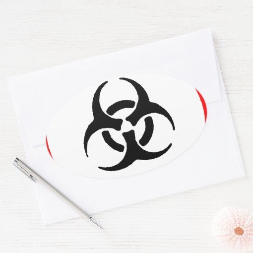 bloodborne pathogens oval sticker | Zazzle