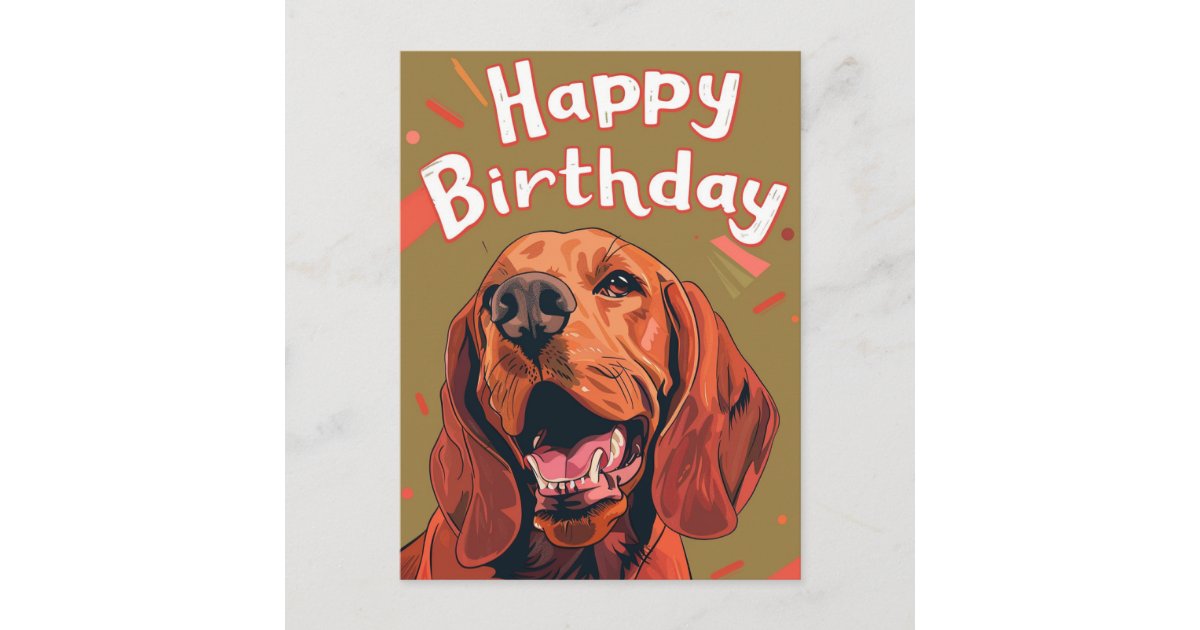 Bloodhound Happy Birthday Postcard | Zazzle
