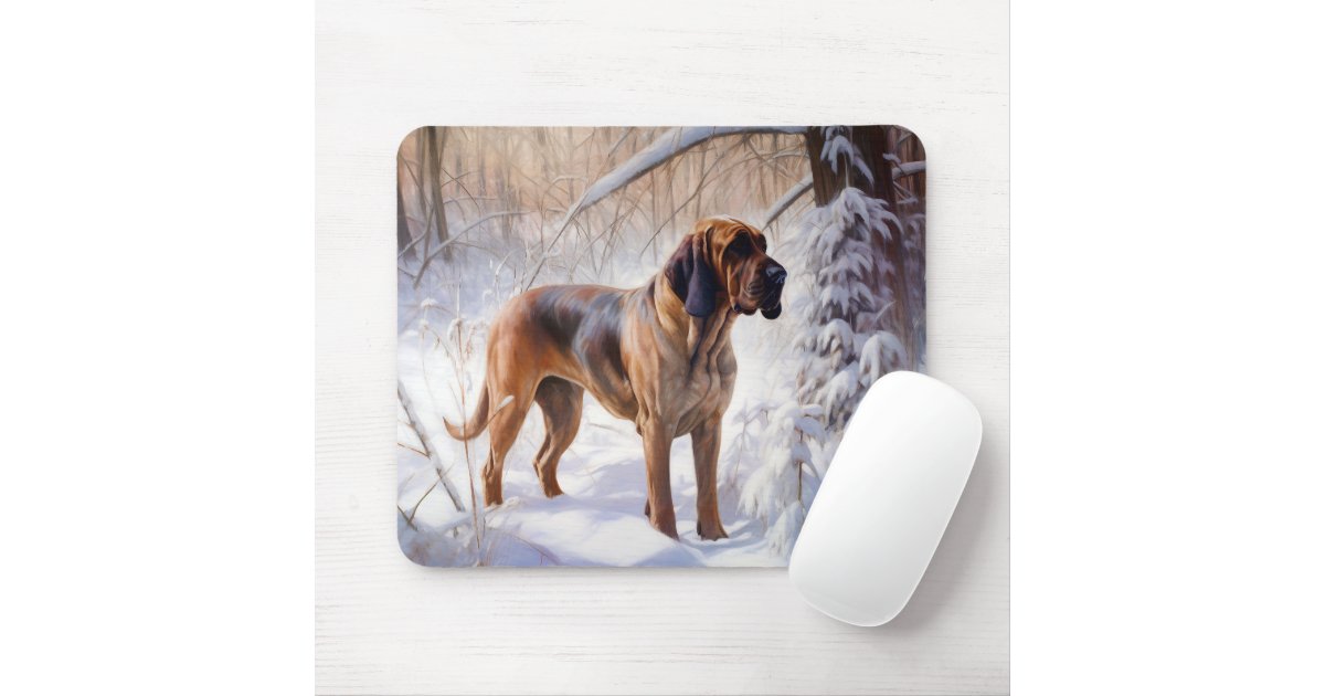 Bloodhound Let It Snow Christmas Mouse Pad | Zazzle