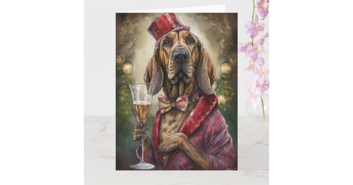 Bloodhound New Year Card | Zazzle