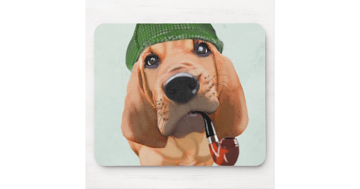 Bloodhound Sherlock Holmes Mouse Pad | Zazzle