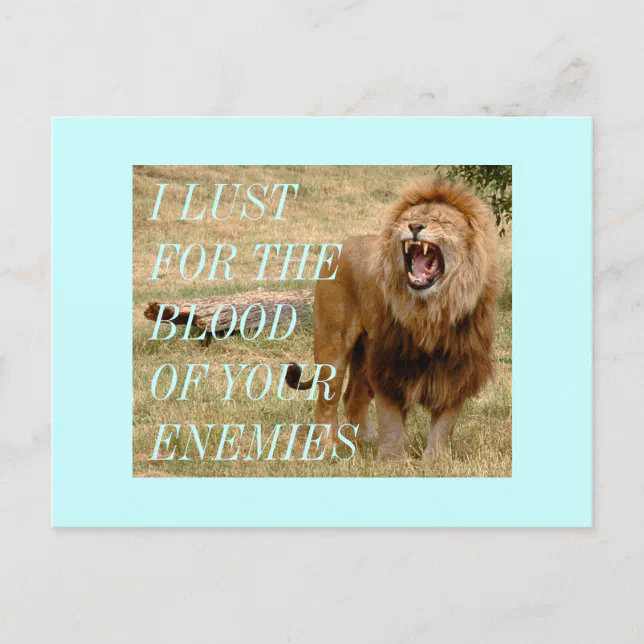 bloodlust postcard | Zazzle