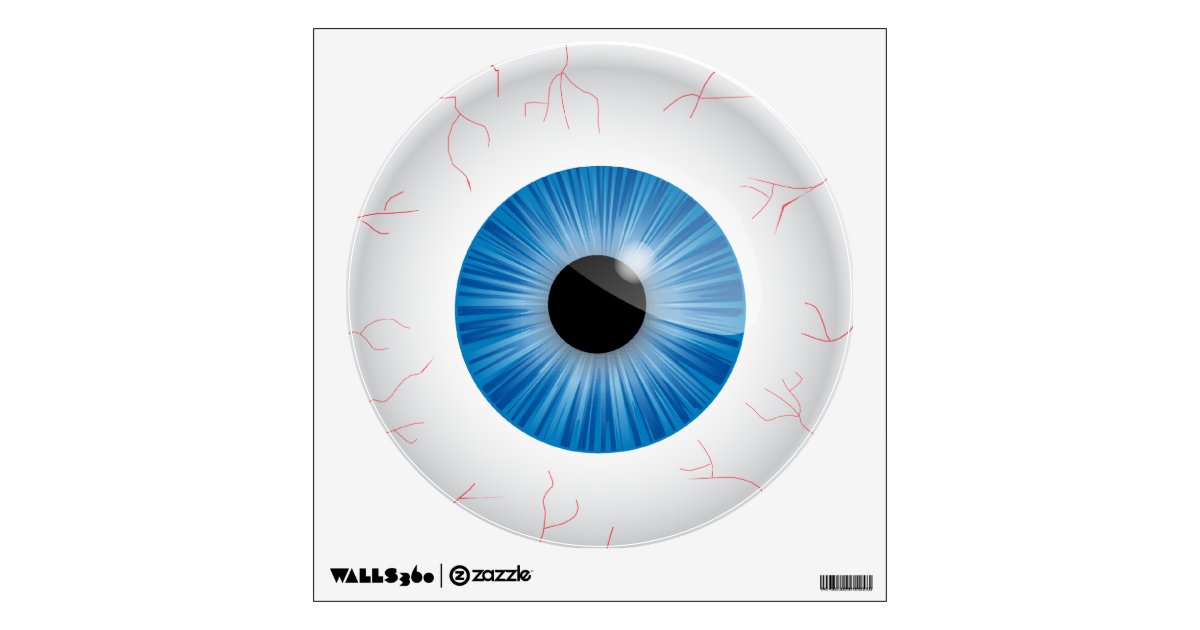 Bloodshot Blue Eyeball Wall Sticker | Zazzle