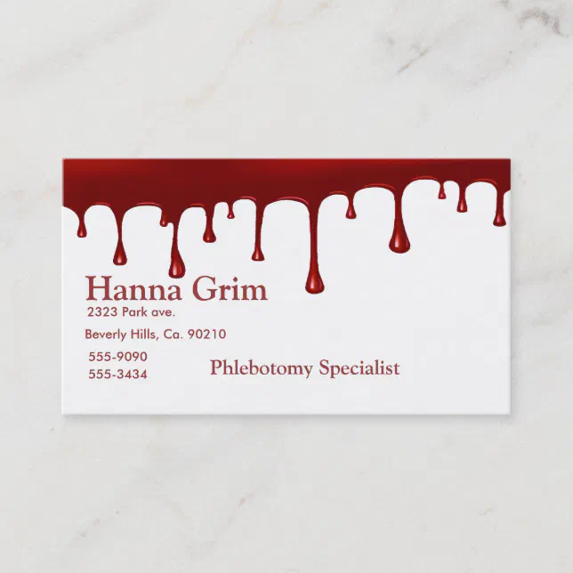 Bloody Blood Drip Business Card | Zazzle