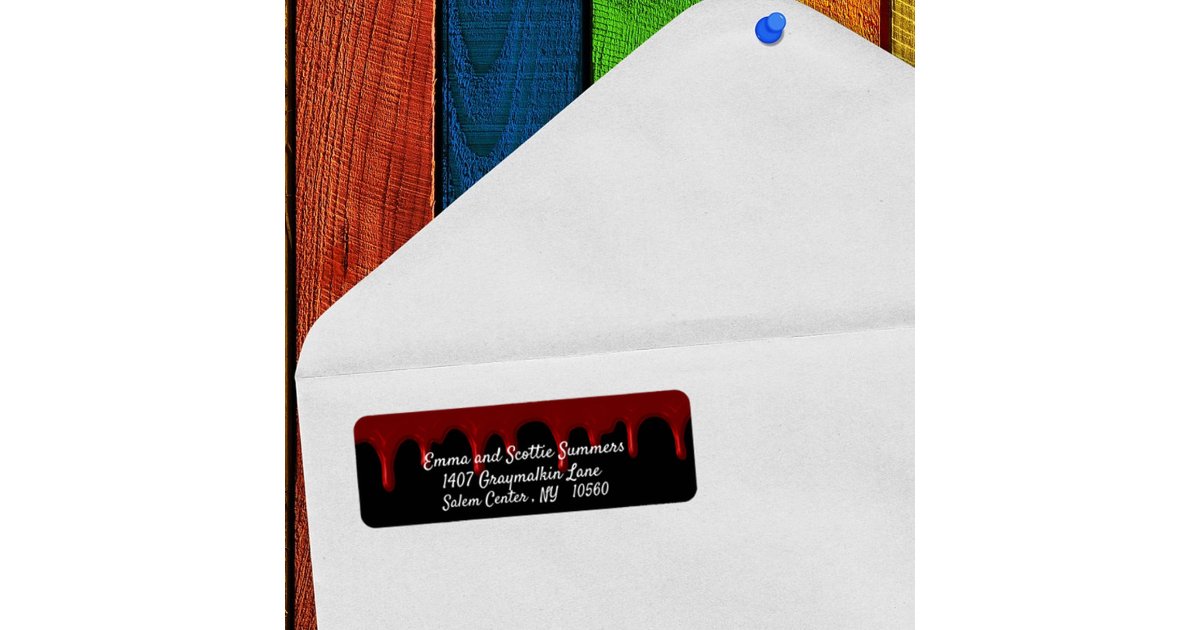 Bloody Drips Halloween Scary Blood Return Address Label | Zazzle