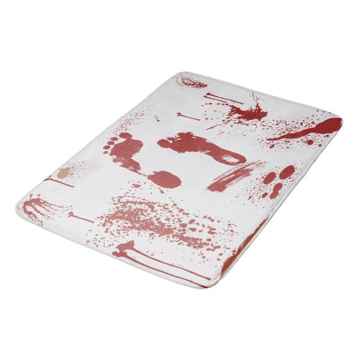Bloody Footprint Blood Splattered Large Bath Mat | Zazzle