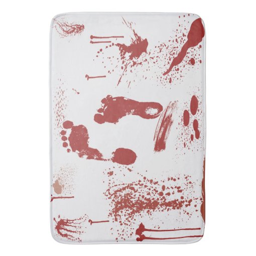 Bloody Footprint Blood Splattered Large Bath Mat | Zazzle