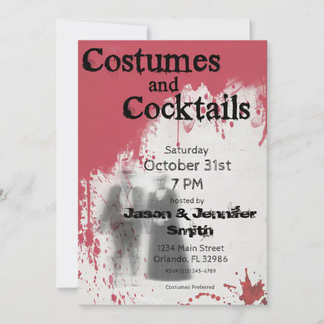 Bloody Ghost Adult Halloween Party Invitation | Zazzle