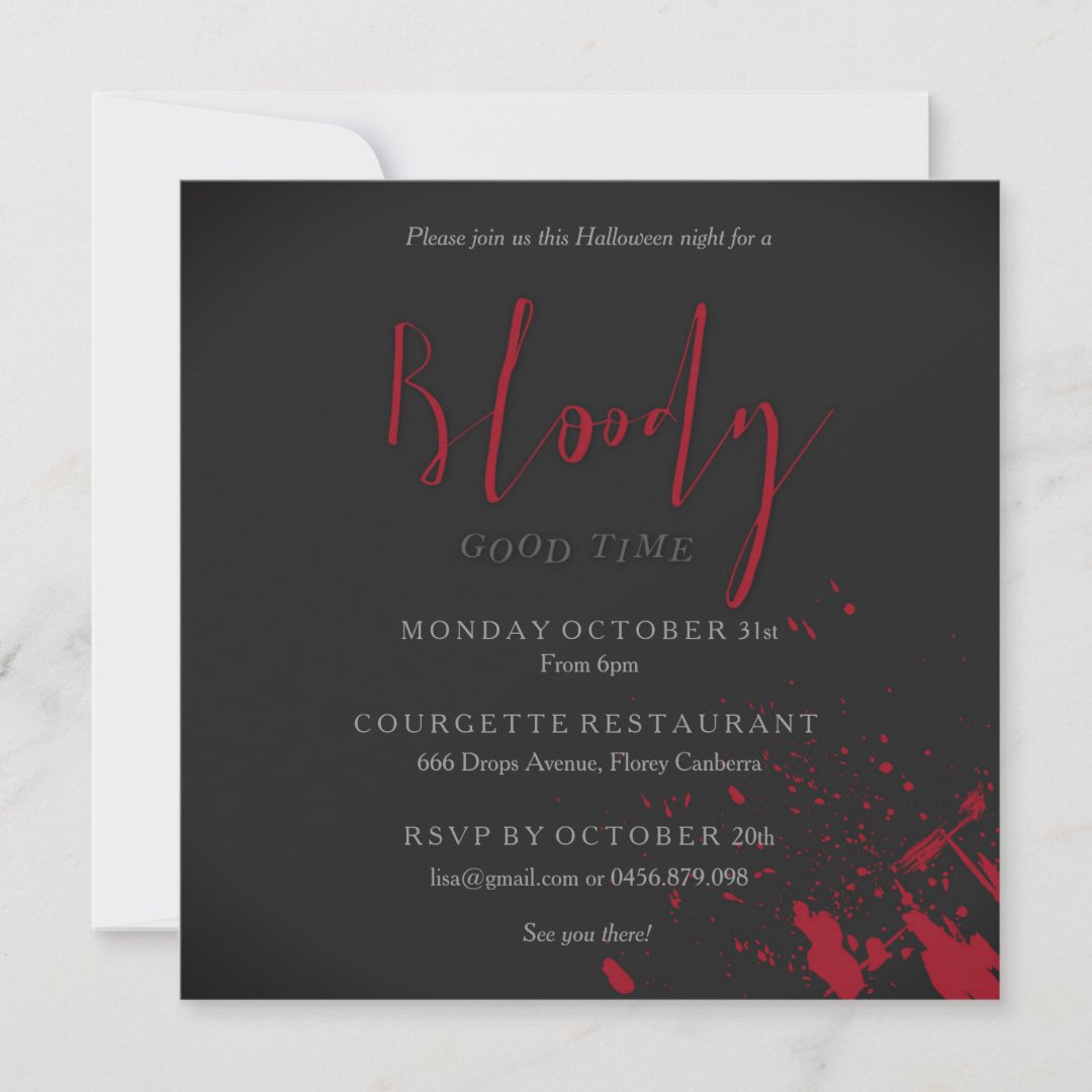 Bloody Good Time Scary Party Invitation | Zazzle