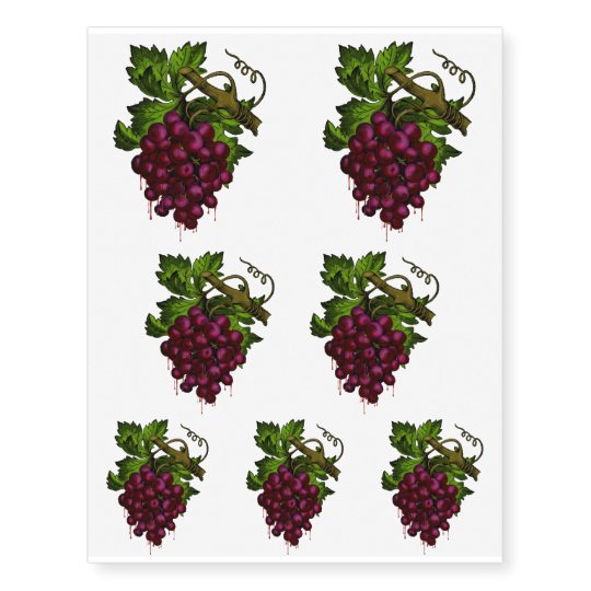 Bloody Grape Vine Goth Fruit Horror Art Temporary Tattoos | Zazzle.com