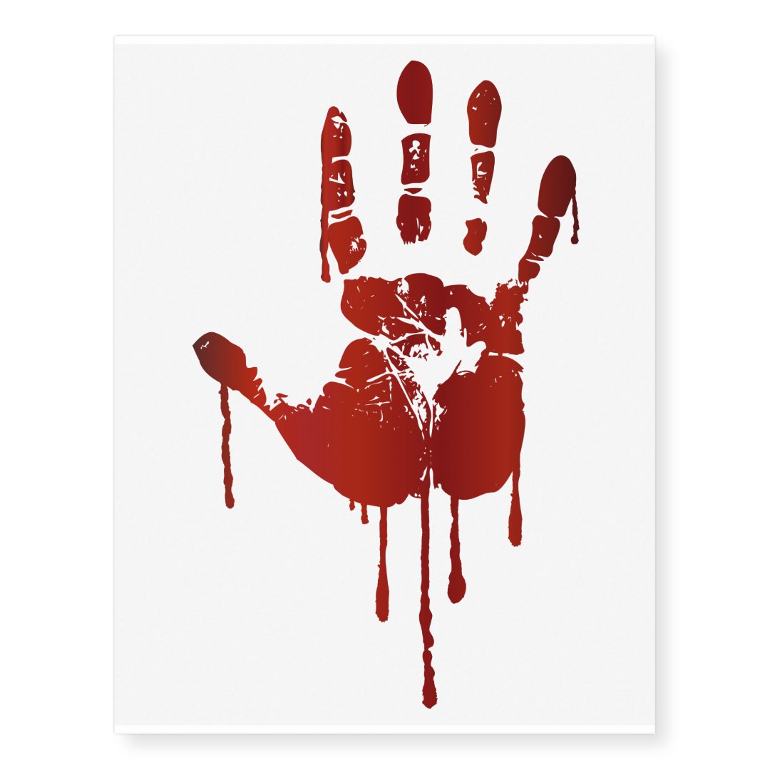 Bloody halloween hand temporary tattoos | Zazzle