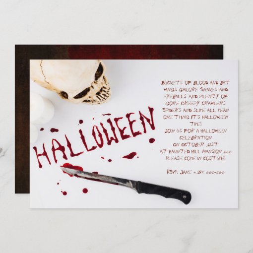 Bloody Halloween Party Invitation | Zazzle