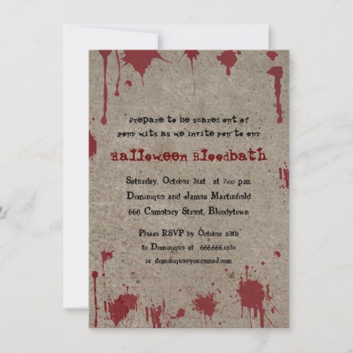 Bloody Halloween Party Invitation | Zazzle