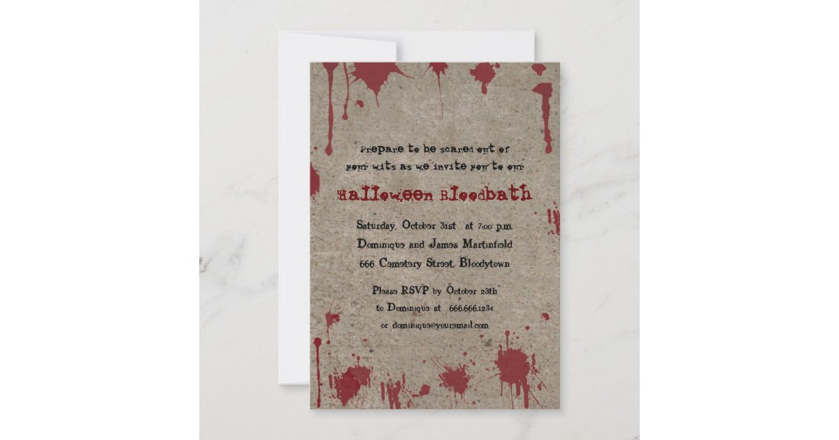Bloody Halloween Party Invitation | Zazzle