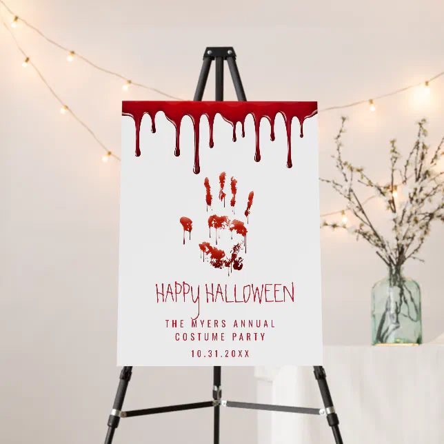 Bloody Halloween Welcome Sign | Zazzle