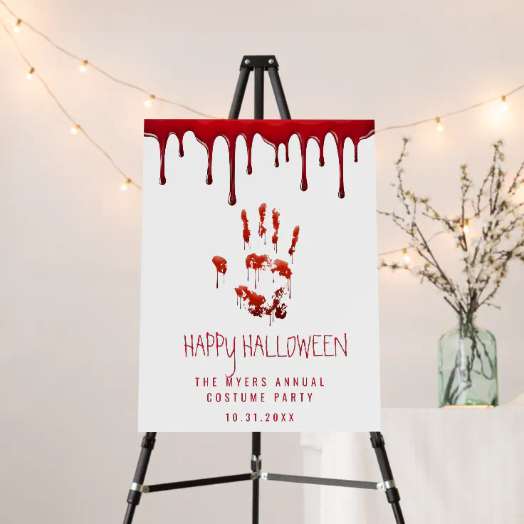 Bloody Halloween Welcome Sign | Zazzle