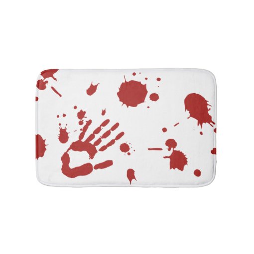 Bloody Hand Blood Splattered Bath Mat | Zazzle