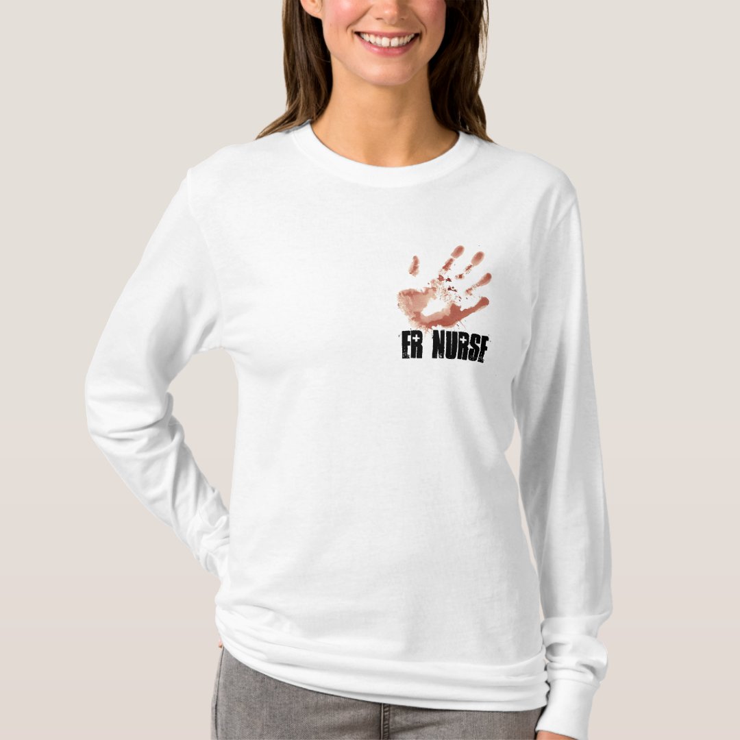 bloody handed ER Nurse T-Shirt | Zazzle
