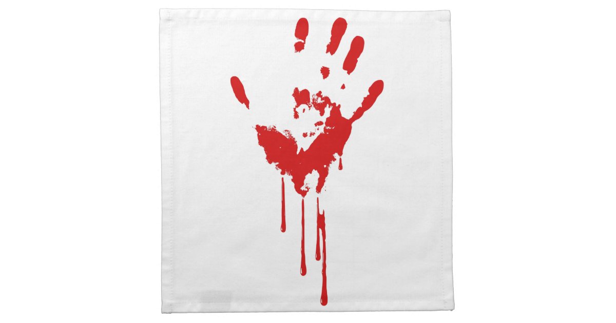 bloody handprint - handprint cloth napkin | Zazzle