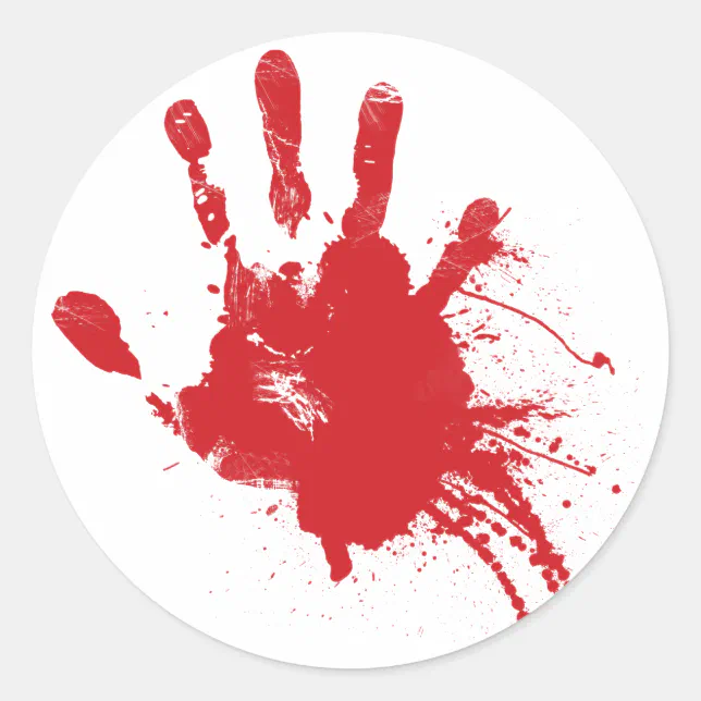 Bloody Handprint Sticker | Zazzle