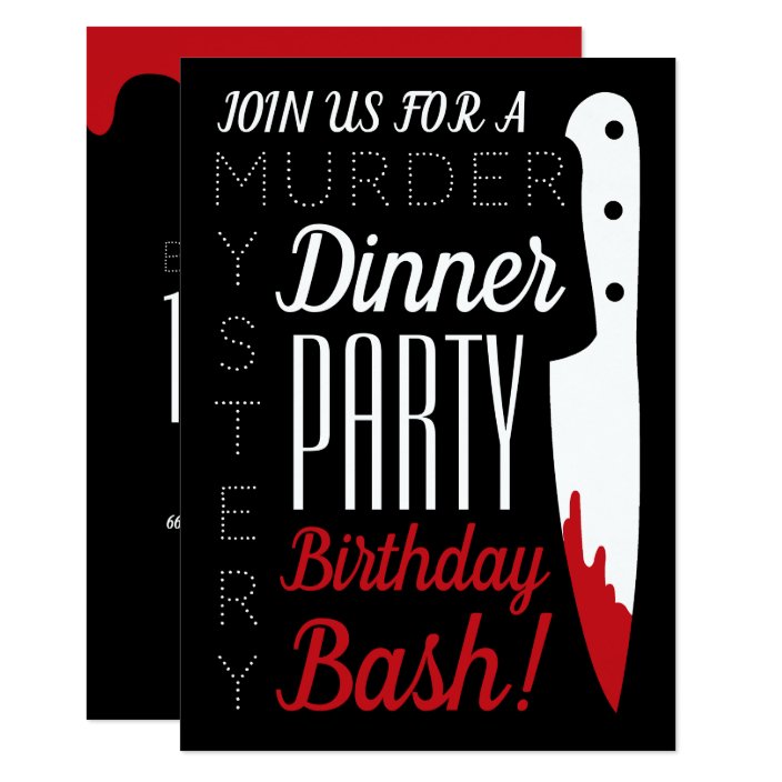 Bloody Knife, Murder Mystery Birthday Party Invitation | Zazzle.com