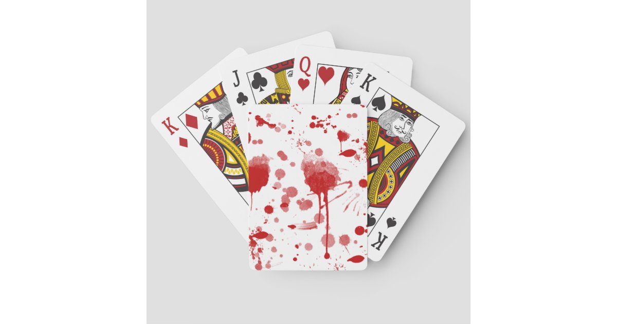 Bloody Mess Drips Splatters Custom Color BG Poker Cards | Zazzle