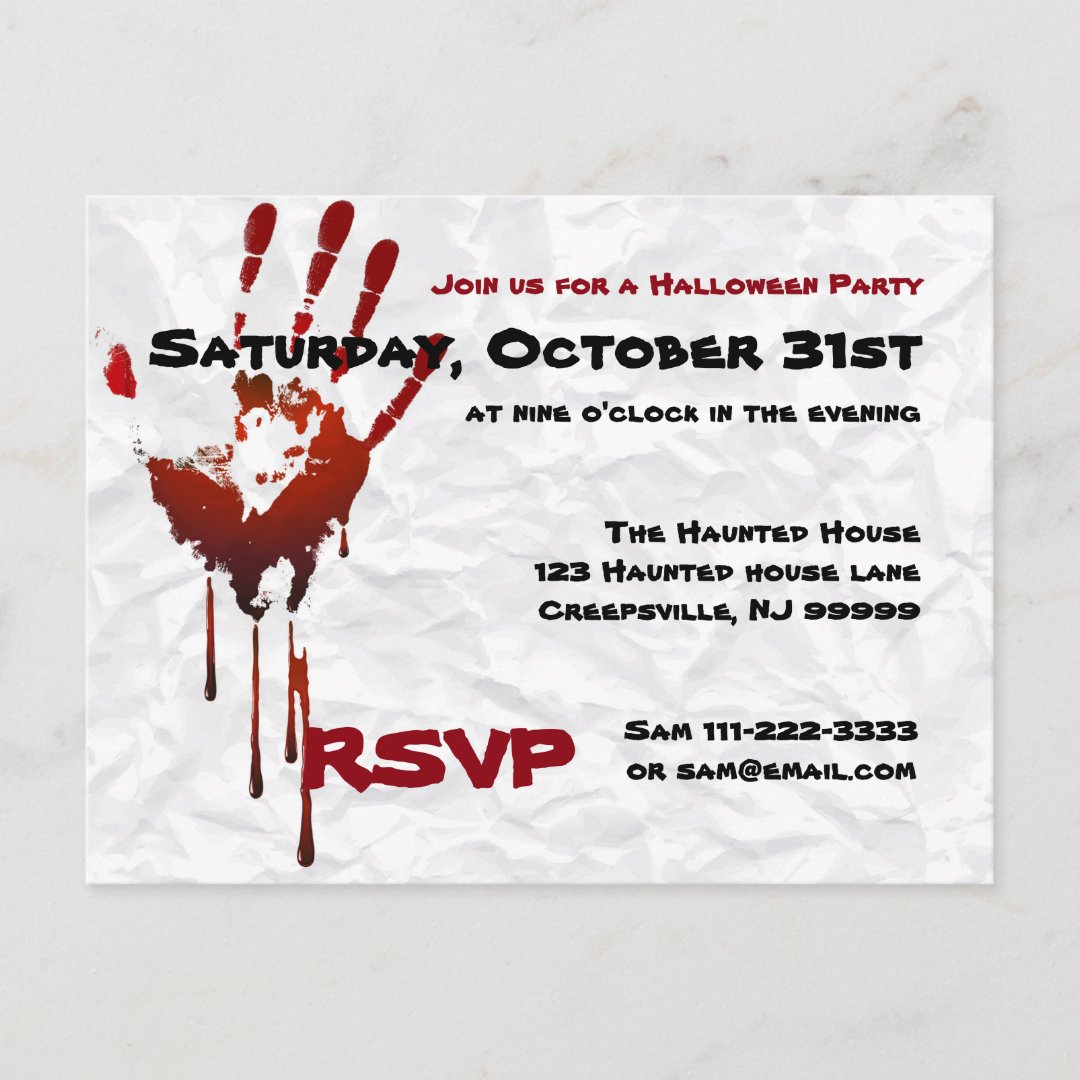 Bloody Party Invite | Zazzle