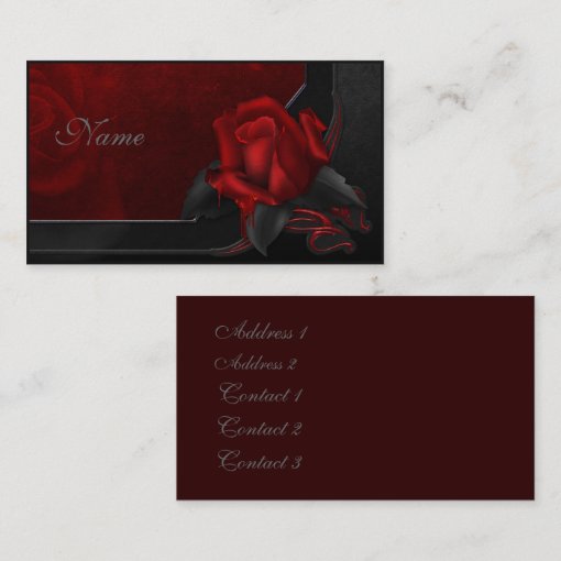 Bloody Rose - Gothic Design Business Card | Zazzle