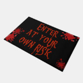 Bloody Scary Enter at Your Own Risk Halloween Doormat | Zazzle