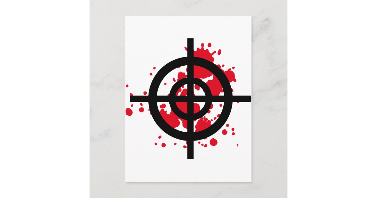 bloody target sniper postcard | Zazzle
