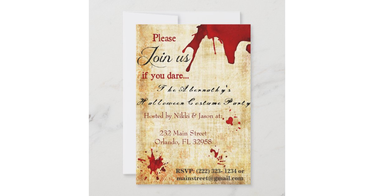 Bloody Vampire Halloween Party Invitation | Zazzle
