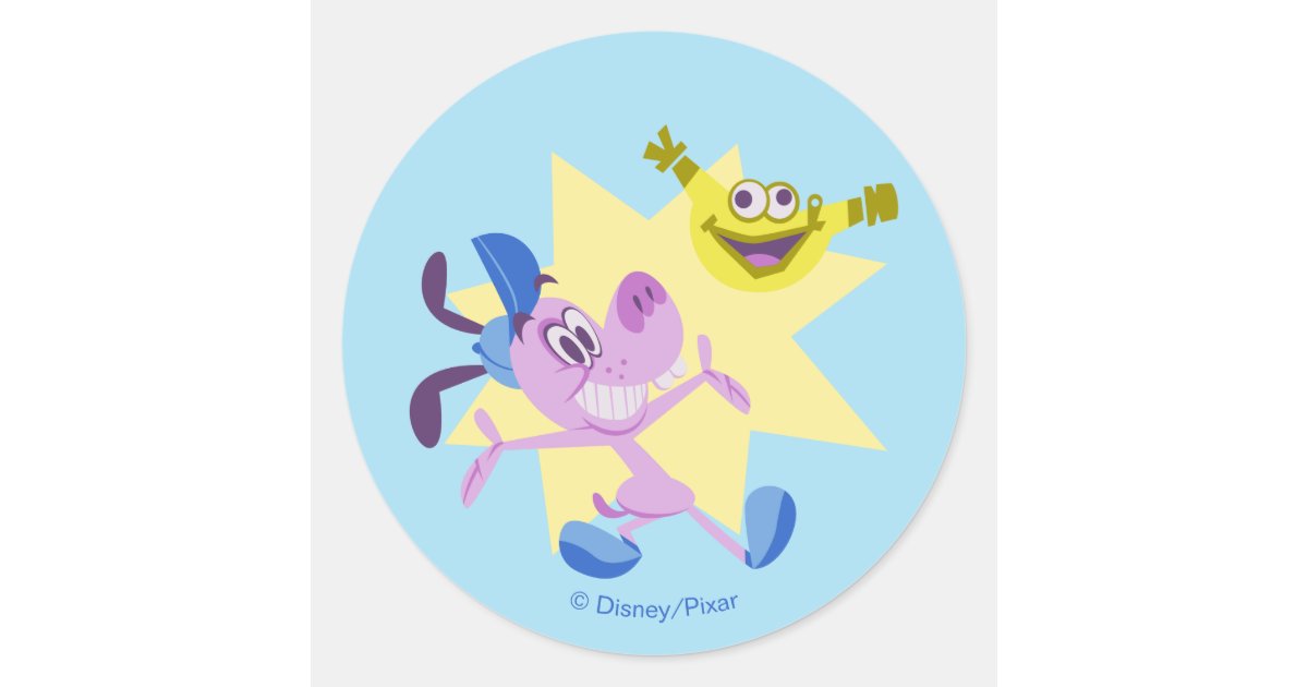 Bloofy and Pouchy Classic Round Sticker | Zazzle