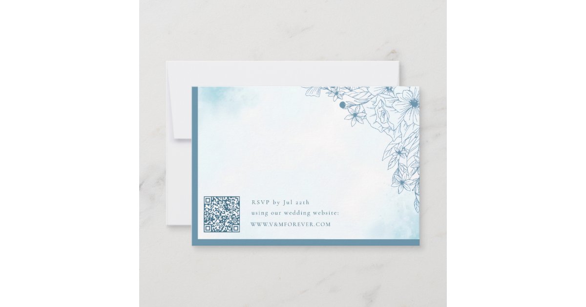 Bloom In The Winter QR code RSVP cards | Zazzle
