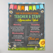 Bloom Teacher Appreciation Week Itinerary Poster | Zazzle