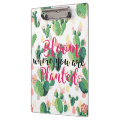 Bloom Where You Are Planted Cactus Print Clipboard | Zazzle