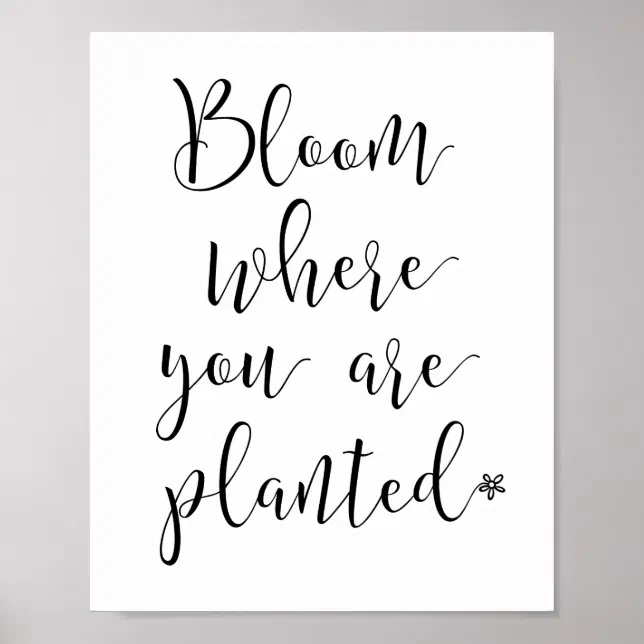 Bloom where you are planted Poster | Zazzle