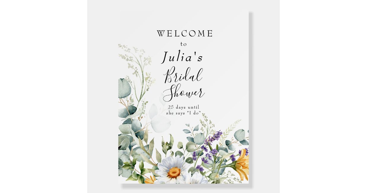 Bloom Wildflower | Meadow Floral | Welcome Sign | Zazzle