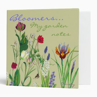 Bloomers, My garden notes Binder | Zazzle
