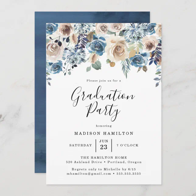 Blooming Beauty | Graduation Party Invitation | Zazzle