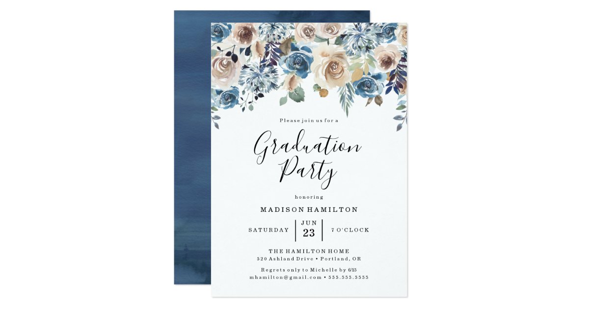 Blooming Beauty | Graduation Party Invitation | Zazzle.com